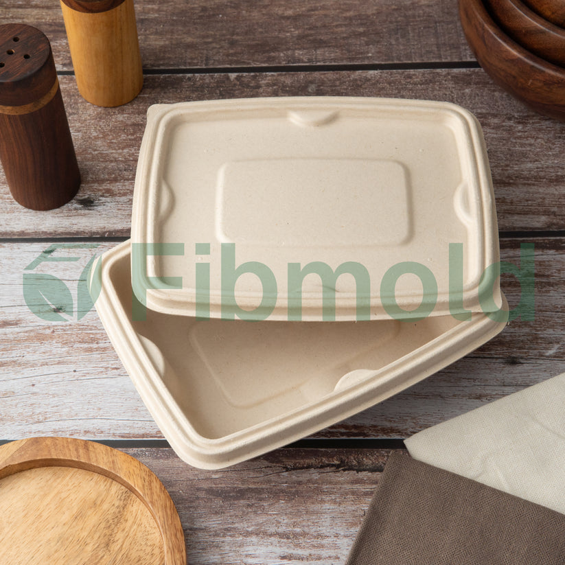 Sustainable 500 ml Rectangular Food Container with Lid | Primo Pack ...